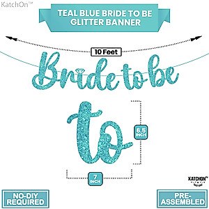 KatchOn, Blue Glitter Bride To Be Banner - 10 Feet, No DIY | Blue Bride to Be Sign for Bachelorette Party Decorations | Bridal Shower Banner for Bridal Shower Decorations | Bride To Be Decorations