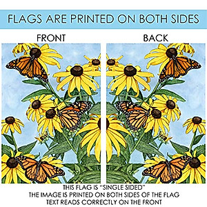 Toland Home Garden 1112133 Coneflowers and Monarchs Butterfly Flag 12x18 Inch Double Sided Butterfly Garden Flag for Outdoor House Flower Flag Yard Decoration