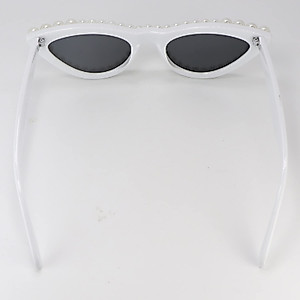 FUPRECIOUS Pearl Cat Eye Sunglasses Womens Cute Fashion Trendy Eyewear