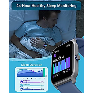 Smart Watches for Men Women (Answer/Make Call), Alexa Built in, 1.8" Full Touch Screen Fitness Tracker with Heart Rate SpO2 Sleep Monitor IP68 Waterproof Smart Watch for iPhone Android Phones