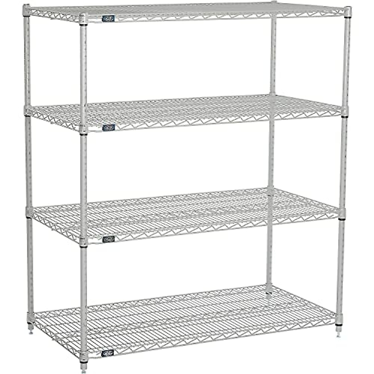Nexelate Wire Shelving Starter Unit, Silver Epoxy, 48" W x 24" D x 54" H