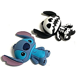 Monogram Disney Lilo and Stitch 3D Foam Magnet Set - Stitch & Stitch Skeleton Magnets - Magnet for Refrigerators and Lockers