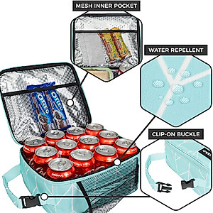 opux Insulated Lunch Box for Adult Men Women, Thermal Lunch Bag for Kids Boys Girls Teens, Soft Compact Lunch Cooler Bag for Work School Picnic, Reusable Small Lunchbox Lunch Pail Kit (Teal)