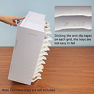 40 Grids Diamond Painting Tray Organizer Holder Drill Pen & Multi-Boat Tray Storage Rack Art Diamond Painting Accessories Kits, for Big Size Trays