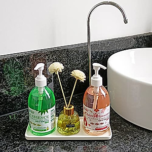 Ceramic Tray, Bathroom Sink Tray, Kitchen Countertop Tray, Vanity Tray, Cosmetics Dish, Candle Tray, Dessert Tray, Perfume Shampoo Liquid Soap Tray,Simple Style Design Suit for Home (White)