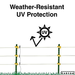 Zareba HDR656WA-Z 656 feet of 8mm Electric Fencing Heavy-Duty Sure Shock Polyrope, White