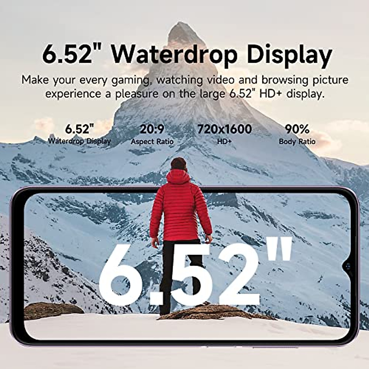 Ulefone Note 14 Pro (4+64GB) Unlocked Cell Phones, Android 12 Smartphone, 6.52” Screen Mobile Phone, 4500mAh Battery, 13MP Rear Camera 4G Dual SIM 3-Card Slots Face ID OTG GPS Android Phone- Black