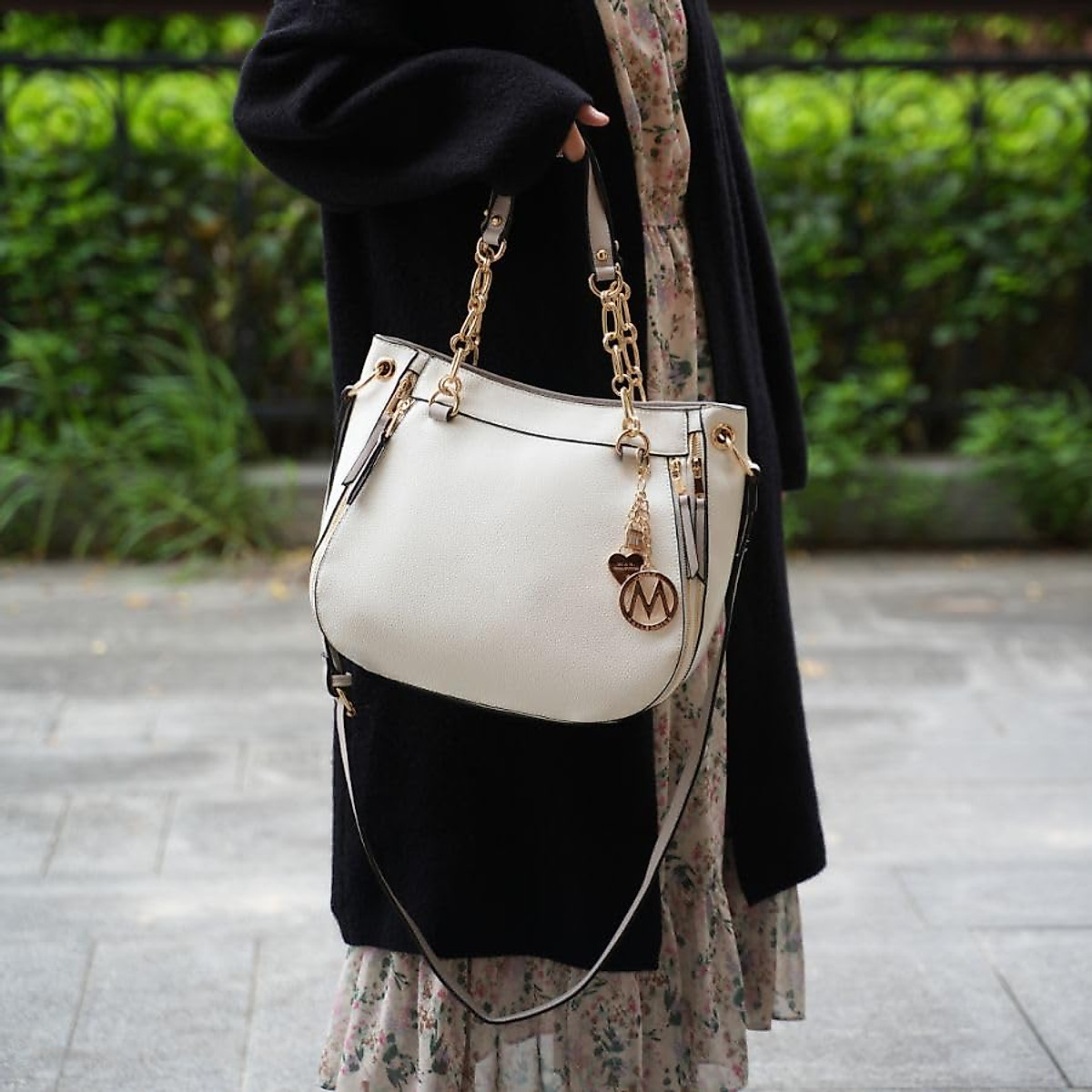 MKF Collection Tote Handbag with Wristlet Wallet, Vegan Leather Crossover Women’s Shoulder bag Purse Baby Blue by Mia K