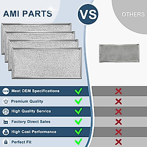Fits for Whirlpool W10208631A Microwave Grease Filter - Approx 13" x 6" (4-Pack)