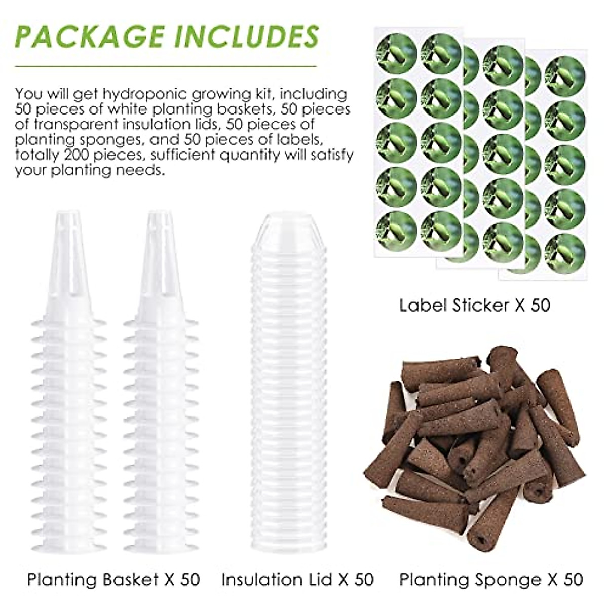 Seed Pod Kit for Aerogarden(50-Pod), Hydroponic Growing Kit for Indoor Garden, Plant Germination Kit Accessories for Seed Starting Growing System