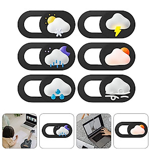 SOLUSTRE 6pcs Camera Cover Webcam Privacy Slider Laptop Camera Webcam Cover Slider Laptop Cam Cover Camera Slider Camera for Computer Phone Camera Computer Laptop Lens Slide Rail White Abs