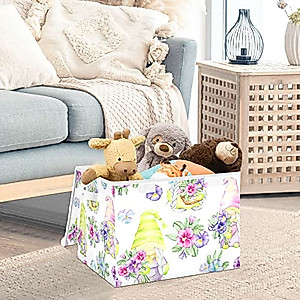 xigua Gnome Storage Bins with Lids and Carrying Handle,Foldable Storage Boxes Organizer Containers Baskets Cube with Cover for Home Bedroom Closet Office Nursery