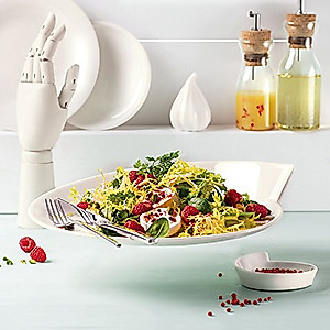 Villeroy & Boch New Wave Large Round Dinner Plate, 11.75 in, Premium Porcelain, White