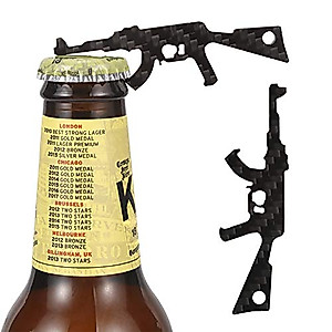 CRMPro Carbon Fiber Bottle Opener 2 Pack, Ultralight Keychain Bottle Openers for Outdoor Campaign Bar Restaurant, Portable Wine Opener Best Gift for Men Soldier