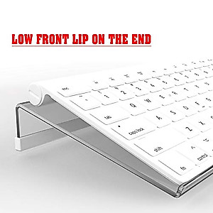 KOTEMON Mini Computer Keyboard Stand-11.8'' x 5.1''-Small Computer Keyboard Tray Acrylic Keyboard Holder for 78 Keys Universal Compact Keyboard, with White Silicone Strip, Clear
