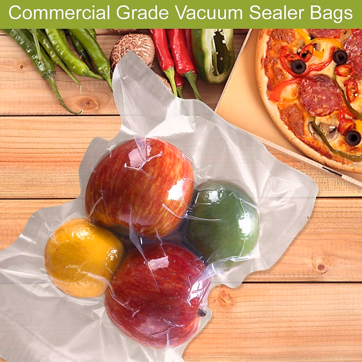 VacYaYa 100 Count Vacuum Sealer Bags 50 Each Size Quart 8" x 12" and Gallon 11" x 16" for Food, Seal a Meal Vac Sealers, Sous Vide Cooking Vaccume Safe, Pre-Cut Storage Bag