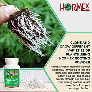 Hormex Rooting Powder #8 - Rooting Hormone for Moderately Difficult to Root Plants - Fast & Easy Way to Clone Plants from Cuttings - Stronger, Healthier Roots Using Cloning Powder - 0.8 IBA