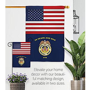 US Merchant Marine Garden Flag - Set Wall Hanger Armed Forces Corps USMC Semper Fi United State American Military Veteran Retire Official - House Banner Small Yard Gift Double-Sided 13 X 18.5