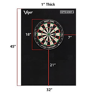 Viper by GLD Products Defender III Extended Length Dartboard Surround Wall Protector, Black, One Size