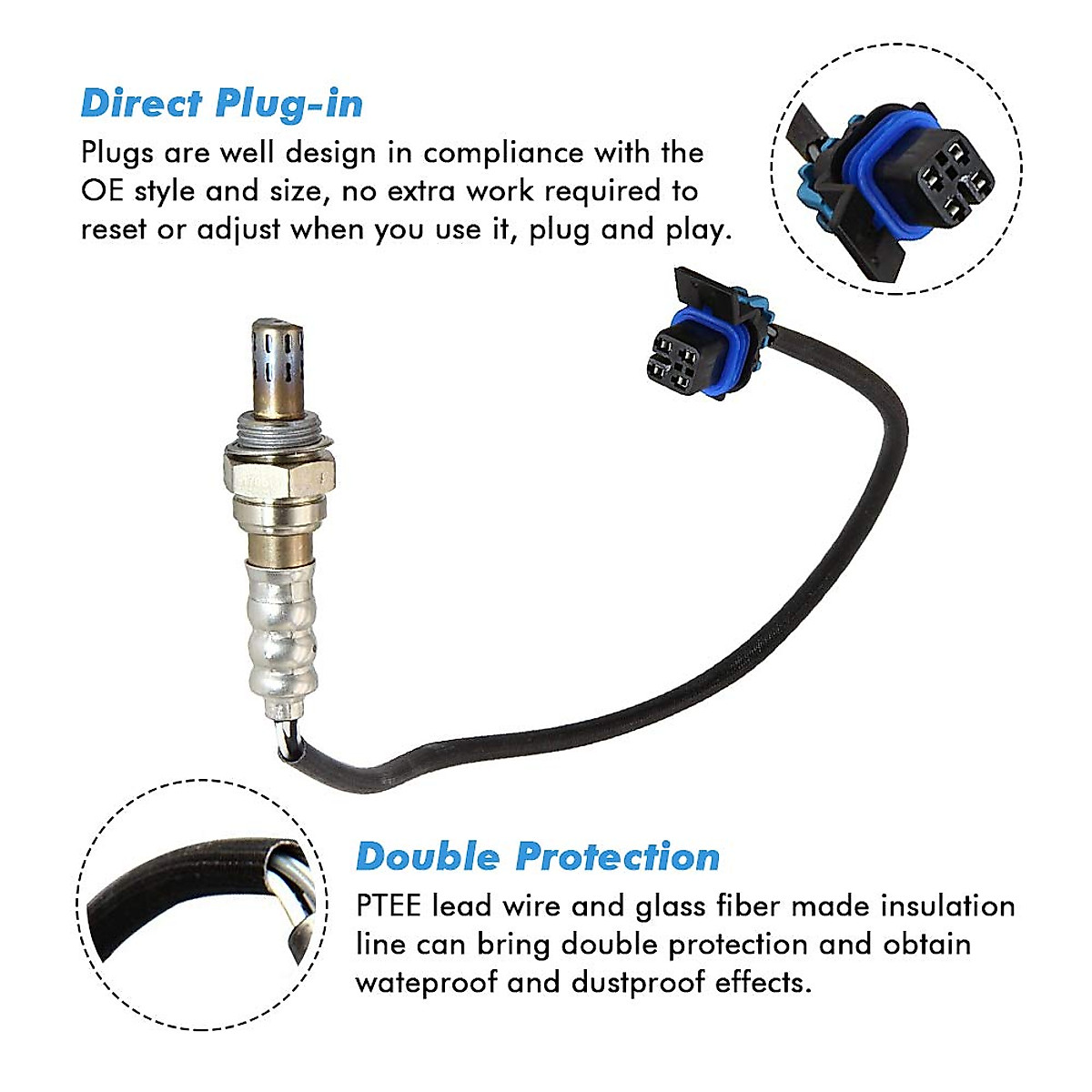 Oxygen Sensor 13444 Replacement for Buick Cadillac Chevy GMC Isuzu Downstream Upstream Oxygen Sensor Replace 234-4337, 21528, ES20002, SG277, AFS97, AFS123, 12578459, 12587214