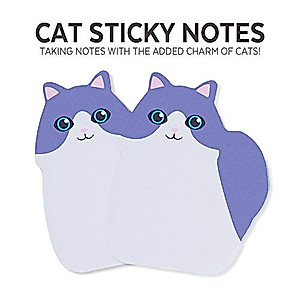 Office Gift for Cat Lovers | Cute Cat Office Supplies - Funny Cat Memes Desktop Flipbook, Cat Mouse Pad, Cat Shaped Bookmark Paper Clips, Cat Sticky Notes, Accessories for Home School Work Office