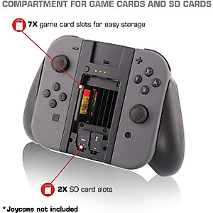 Nyko Clip Grip Power - Joy-Con Grip with Cell Phone Mount, rechargeable battery pack, game storage and SD Card holder for Nintendo Switch