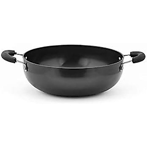 Satre Online And Marketing Hindalco Aluminium Kadai Size No-13 No.,Aluminium Kadai,3 mm, Aluminium Kadai, Kadhai Pan, Frying Pan, Black