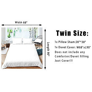 Feelyou Chicken Rooster Duvet Cover Twin Size, Cock Rooster Bedding Set for Kids Sketch StyleComforter Cover Boys Girls Farmhouse Bedspread Cover with 1 Pillow Case (No Comforter)