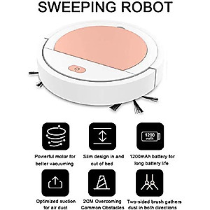 Robot Vacuum, 1800Pa Super Suction, 90 Min Running Time, Quiet, Robotic Vacuum Cleaner for Pet Hair, Hard Floor, Carpet (12.6X2.56, Black)