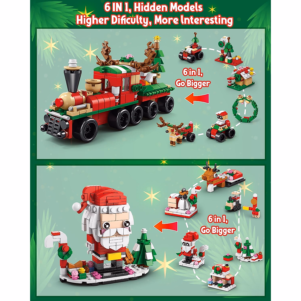 Advent Calendar 2024 Kids, 24 Days Building Blocks Playset Countdown Calendars, Christmas Stocking Stuffers for 6 7 8 9 10 11 12 Year Old Boys Girls Teen, Xmas Gifts STEM Toy Building Set Party Favors