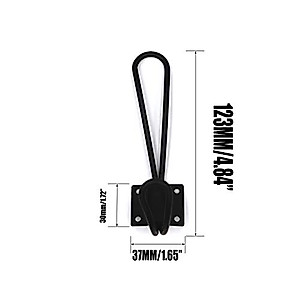 FGen 6pcs Premium Black Bathroom Toilet Hook, Heavy Black Entry Channel Hook, Coat Hook