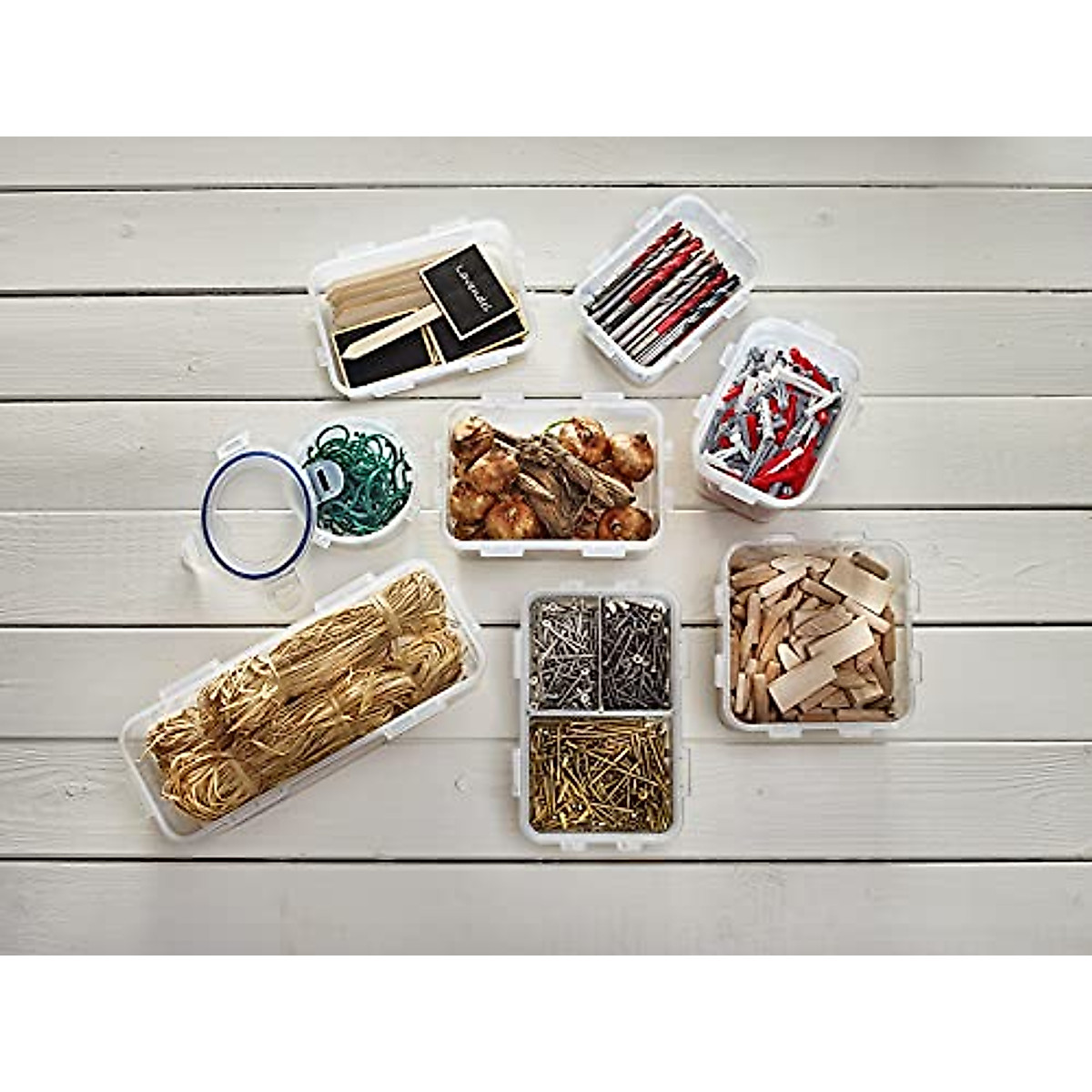 LocknLock Easy Essentials On The Go Meal Prep Lunch Box, Airtight Containers with Lid, BPA Free, Rectangle (3 Section) -34 oz, Clear