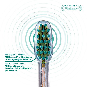 Emmi-dent Metallic/Professional 2-Pin Bristle-Head Attachments - Electric Toothbrush Replacement Heads. Cleans with Ultrasound Waves (Regular 4 Pack)