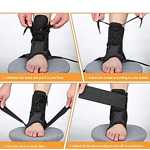 Lace Ankle Stabilizer Brace, Women Men Breathable Adjustable Foot Support Wrap for Sport, Ankle Sprain, Plantar Fasciitis, Injury Recovery