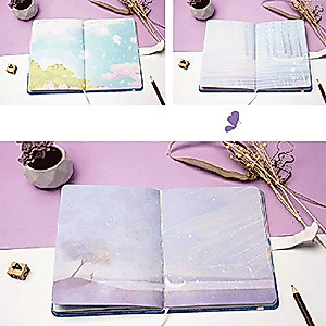 Tomolucky Direct Colorful Blank Writing Journal for Women,PU Leather Hardcover Notebooks Beautiful Journal to Write in,Personal Diary,Gift for women Girls, 258 Page