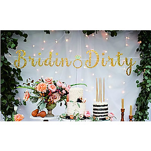 Glitter Banner Bridin Dirty Gold Party Banner Holiday Decorations Hanging Garland Perfect for Wedding Birthday Supplies