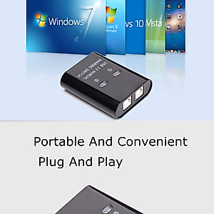 1Printer Sharing Switch, Manual Switcher Adapter, 2 Computer Share 1 Printer Scanner USB Device Hub with 2 Pack Male Cables