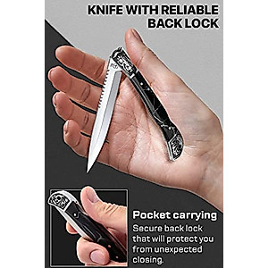 Pocket Knife for Men - Folding Knife - EDC Fold Knives - Sharp Blade Knifes - Best Pocket Knife for Urban Work Hobby Unboxing - Stocking Stuffers for Men - Gift for Men and Women 806