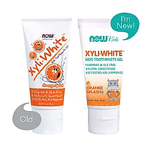 NOW Solutions, Xyliwhite™ Toothpaste Gel for Kids, Orange Splash Flavor, Kid Approved! 3-Ounce, packaging may vary