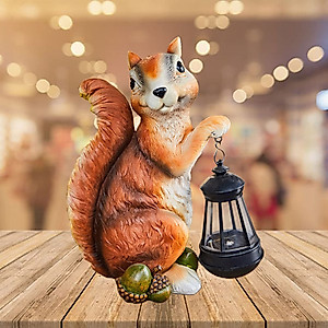 Backbayia Home Garden Statue Decoration with Solar LED Lights Outdoor Fall Decorations for Patio Yard Lawn Porch Ornament Gift (G,Options)