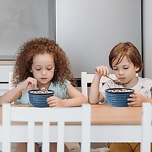 Hasense 10 oz Ceramic Dessert Bowls, Small Ice Cream Bowls, Portion Control Bowls for Kitchen Cereal Soup Rice Side Dishes, Dishwasher Microwave Safe, Set of 6, Blue