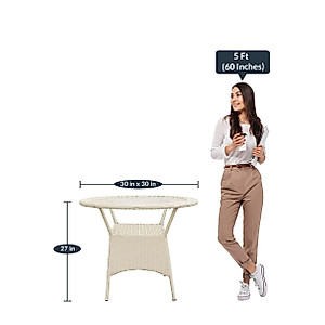 Kid Zone Urban Craft™ D-8 Outdoor Furniture Garden Patio Seating Set 4+1 (4 Chairs, 1 Table Set) Balcony Furniture Coffee Table Set (White) Black 3 Extra Large