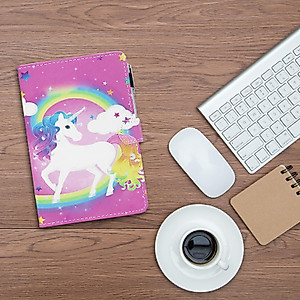 Fancity for iPad 9th Generation Case 2021, for iPad 8th 7th Generation Case (2020/2019 Release), 10.2 Inch PU Leather Case with Pen Holder, Smart Wake Sleep Stand Cover with Card Slot, Angle Unicorn
