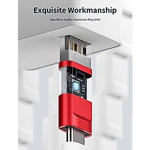 JSAUX USB-C Data Blocker, (2-Pack) USB-A to USB-C Female Defender Only for Quick Charge, Protect Against Juice Jacking, Refuse Hacking Provide Safe Charging- Red