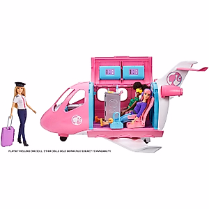 Barbie Dreamplane Transforming Playset with Doll and 15+ Travel-Themed Pieces