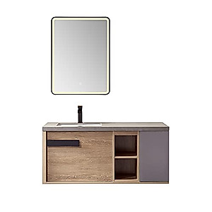 VINNOVA Carcastillo Bathroom Vanity, North American Oak