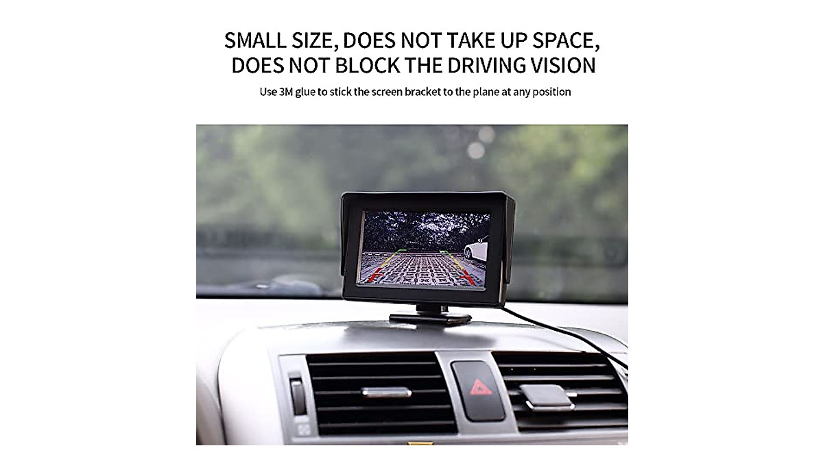 B-Qtech 4.3 inch Backup Camera Monitor for Car and Truck Safety