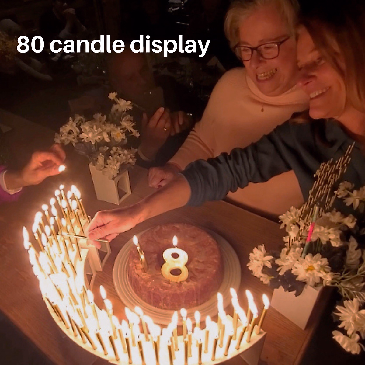 Celebration Stadium Birthday Candle Holder Grandstand, Perfect for 50th 60th 70th 75th 80th 90th 100th and All Other Milestone Birthdays, Includes 100 Gold Birthday Candles