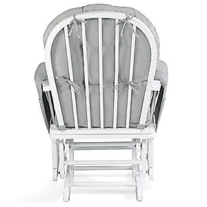 REJOICE HOME Atoll Glider with Ottoman, White/Light Grey