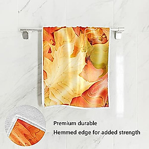 Autumn Maple Leaves Soft Hand Towels for Bathroom 30X15,Decorative Fall Landscape Kitchen Dish Fingertip Towels Washcloth for Guest Gift Home Family